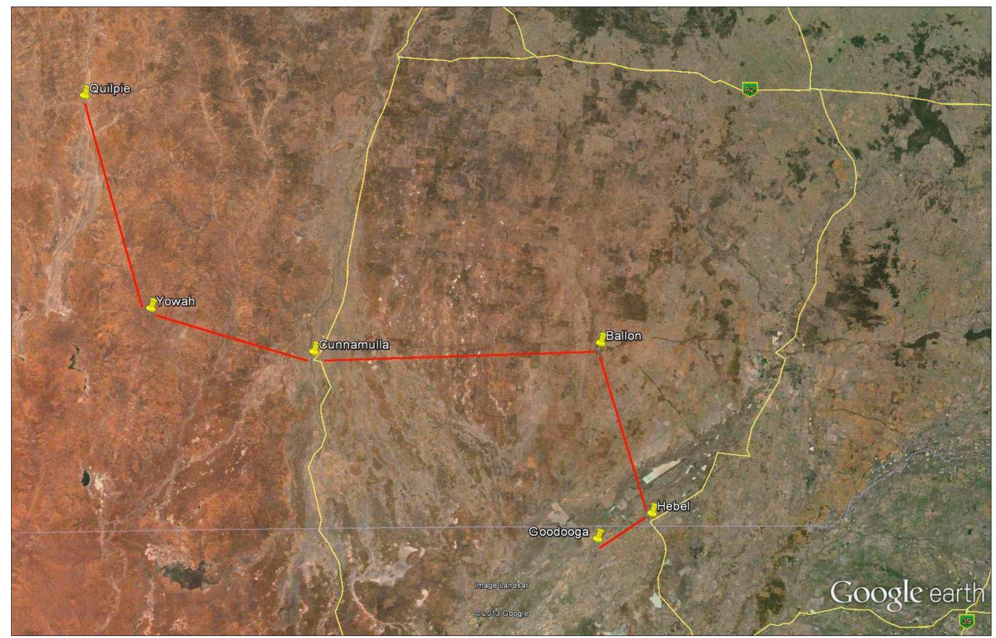 Ground travel route goodooga to quilpie waterhole (image: