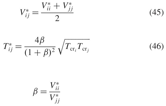 These mixing rules, which worked well for the binary