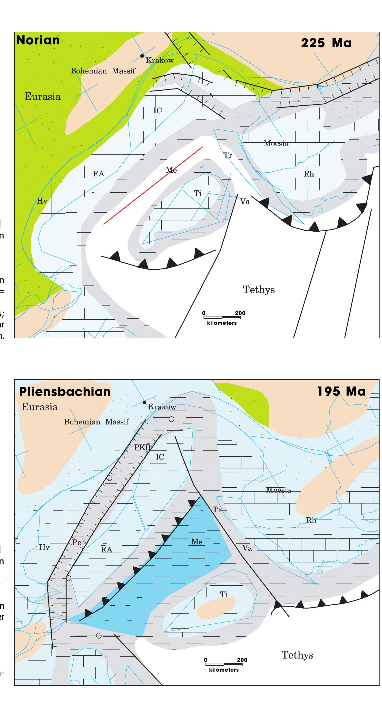 Figure 8 - Plate-tectonic Evolution and Paleogeography of