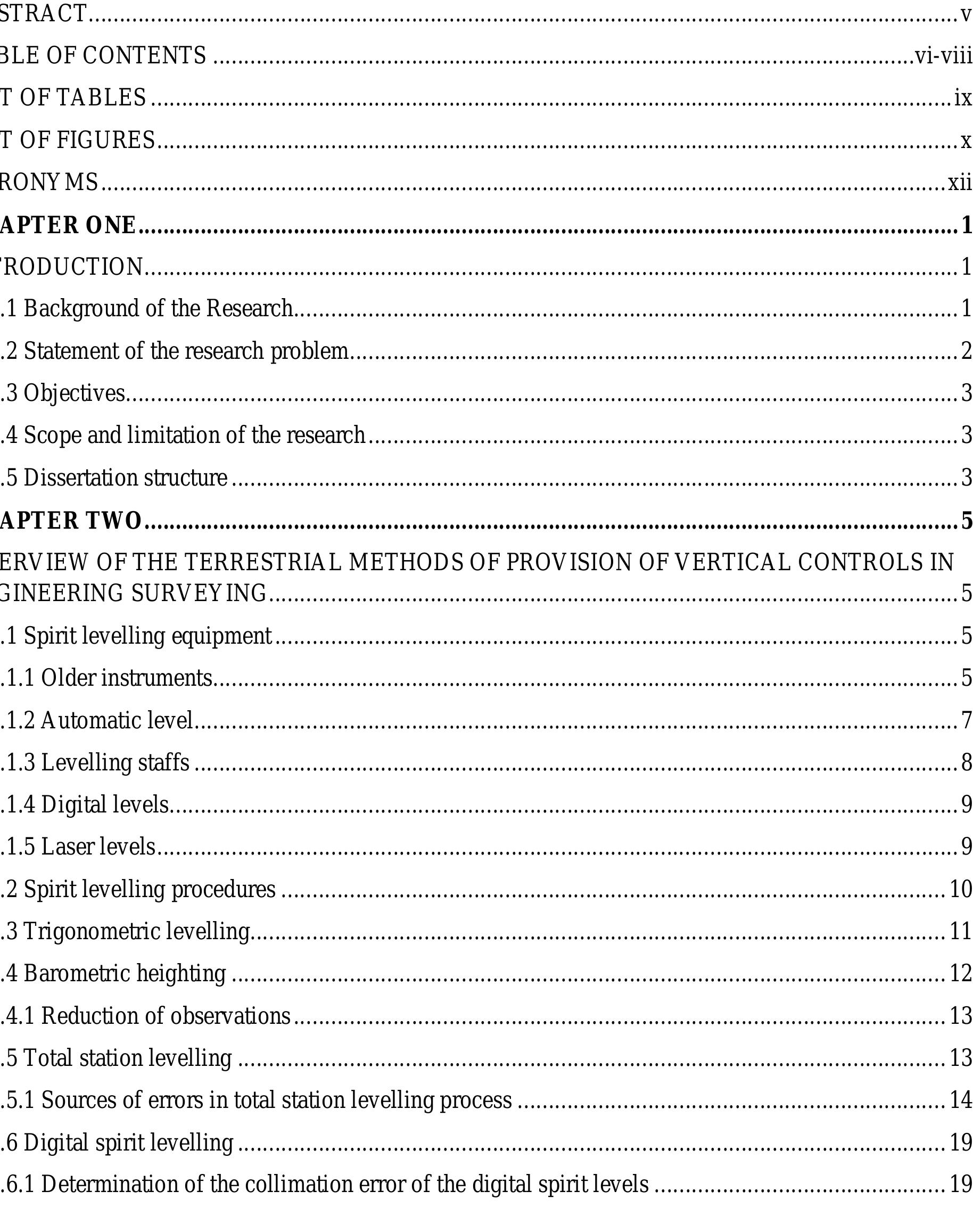 Table 1 - COMPARISON BETWEEN DIGITAL LEVELING AND TOTAL