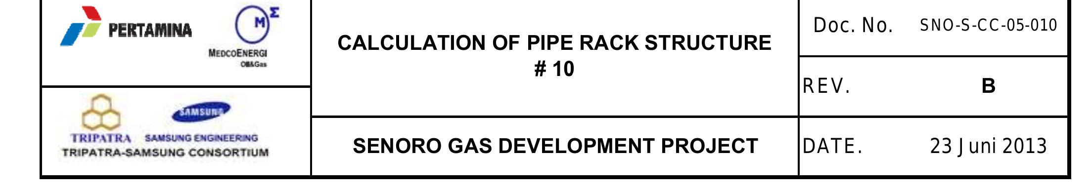 Figure 95 - CLIENT CALCULATION OF PIPE RACK STRUCTURE
