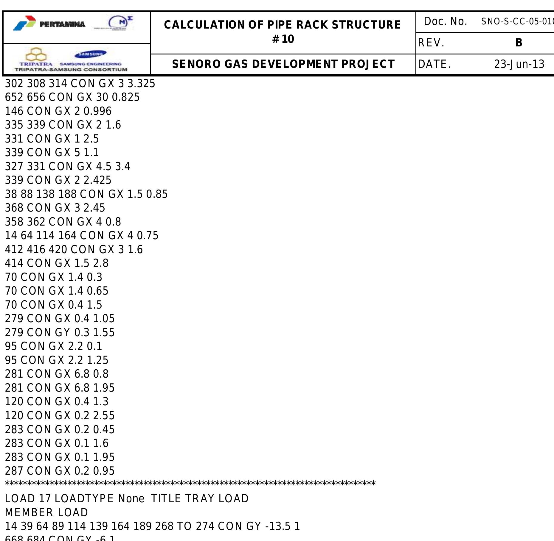 (PDF) CLIENT CALCULATION OF PIPE RACK STRUCTURE