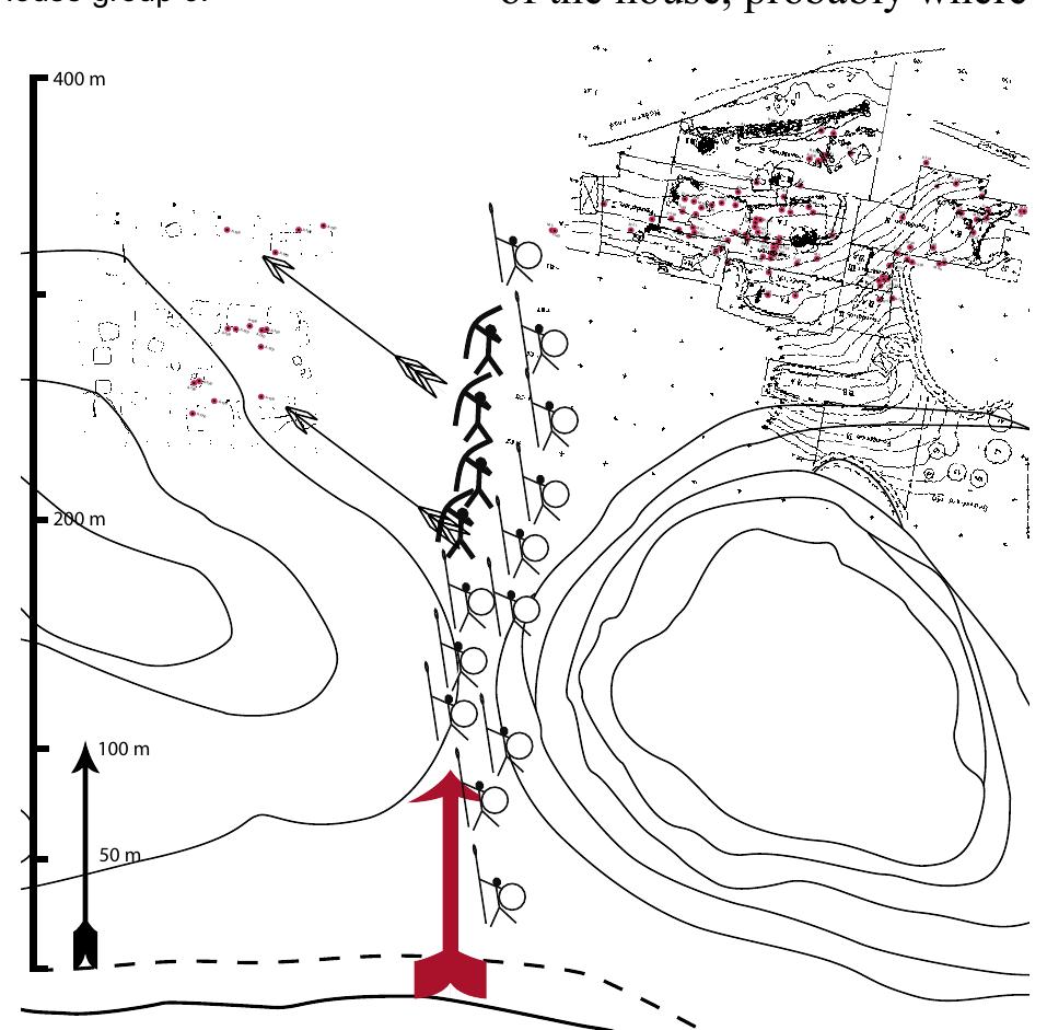 Map 6. the archers open up on the houses, and their line of
