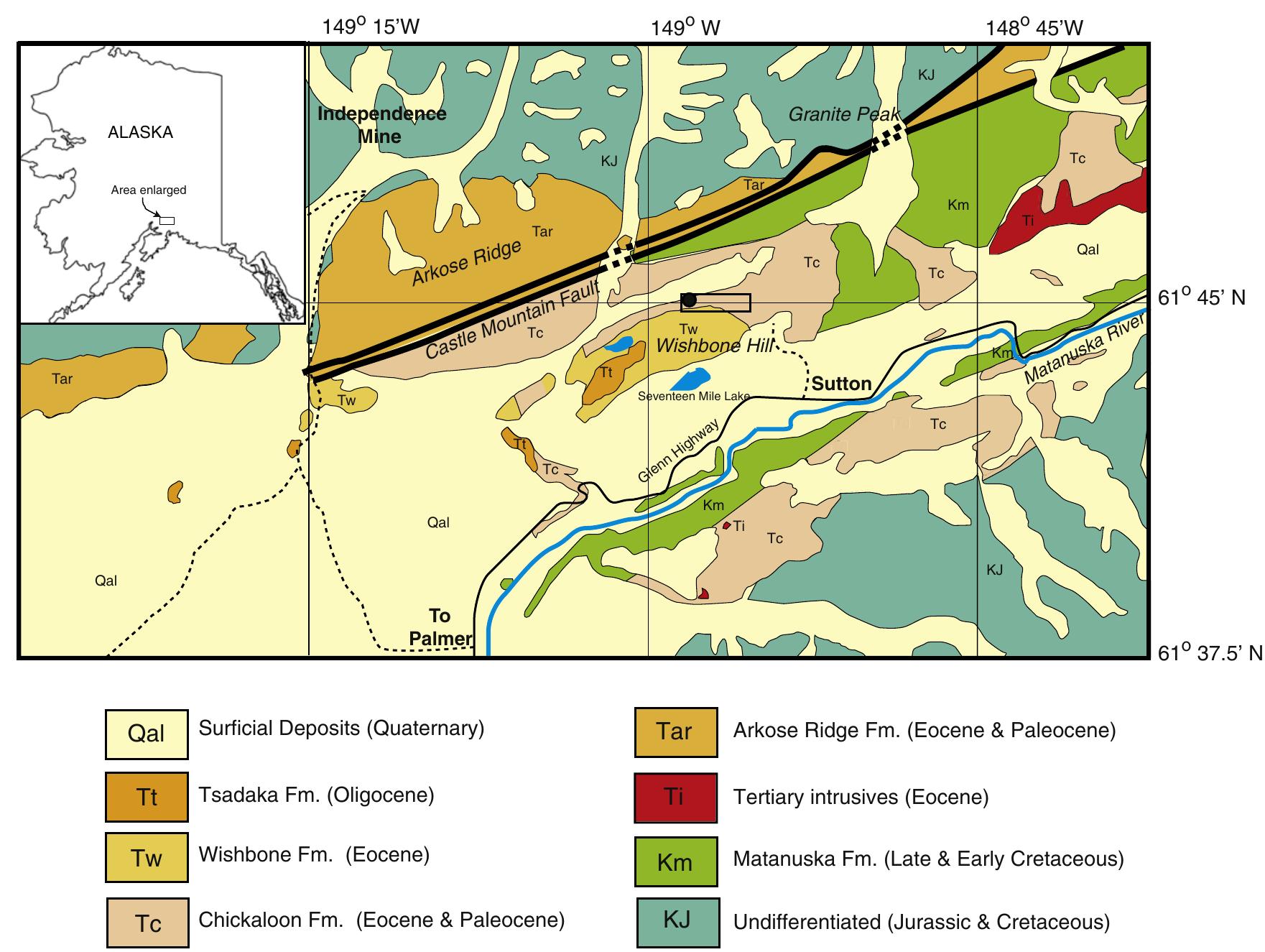 Generalized geologic and structural map of the study area,