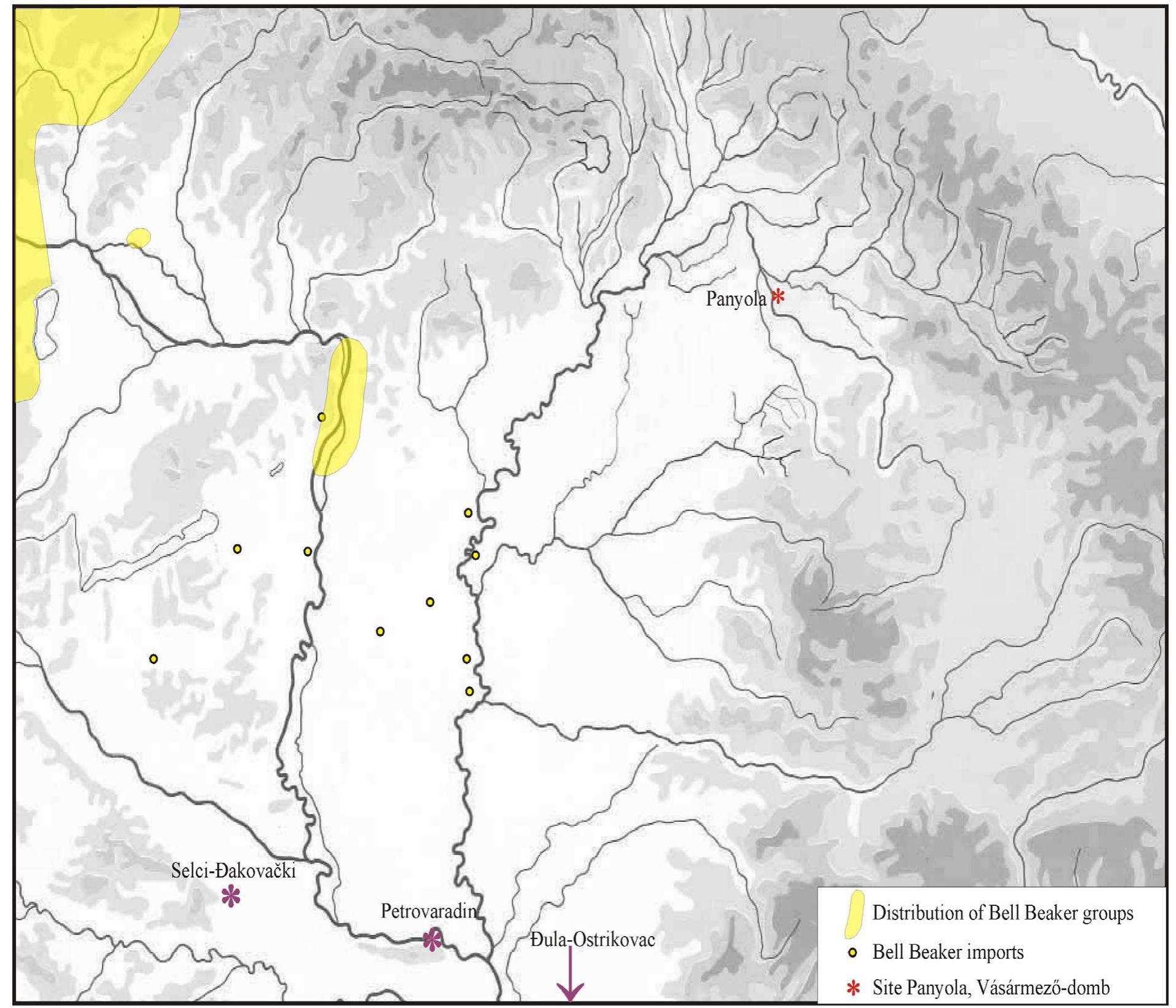 Distribution map of the bell beaker culture in the