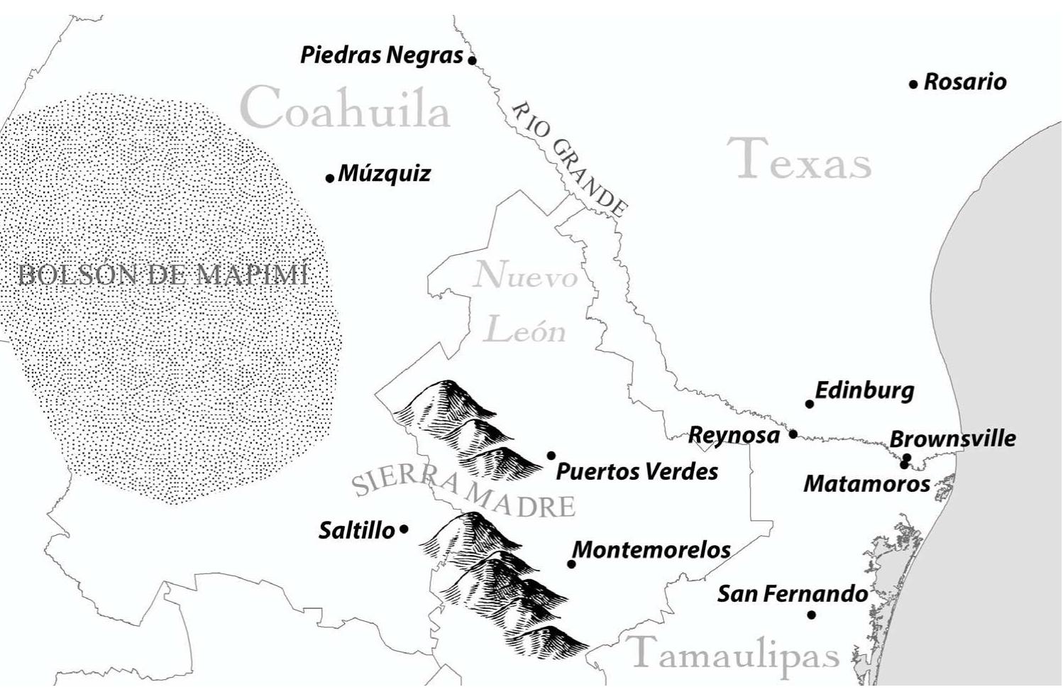 This map shows the principal towns and features of the rio