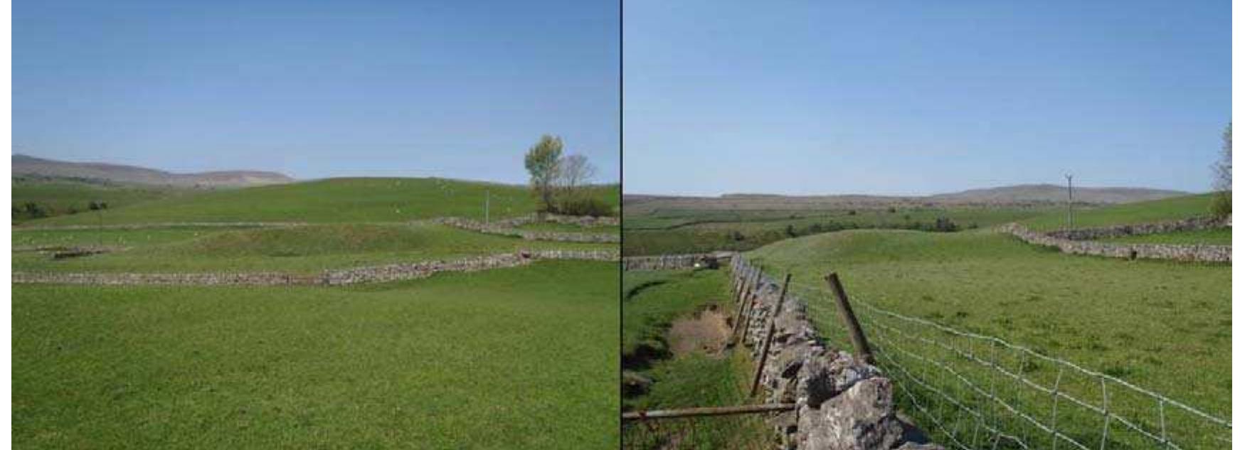 Dudderhouse hill long cairn on its raised limestone plateau