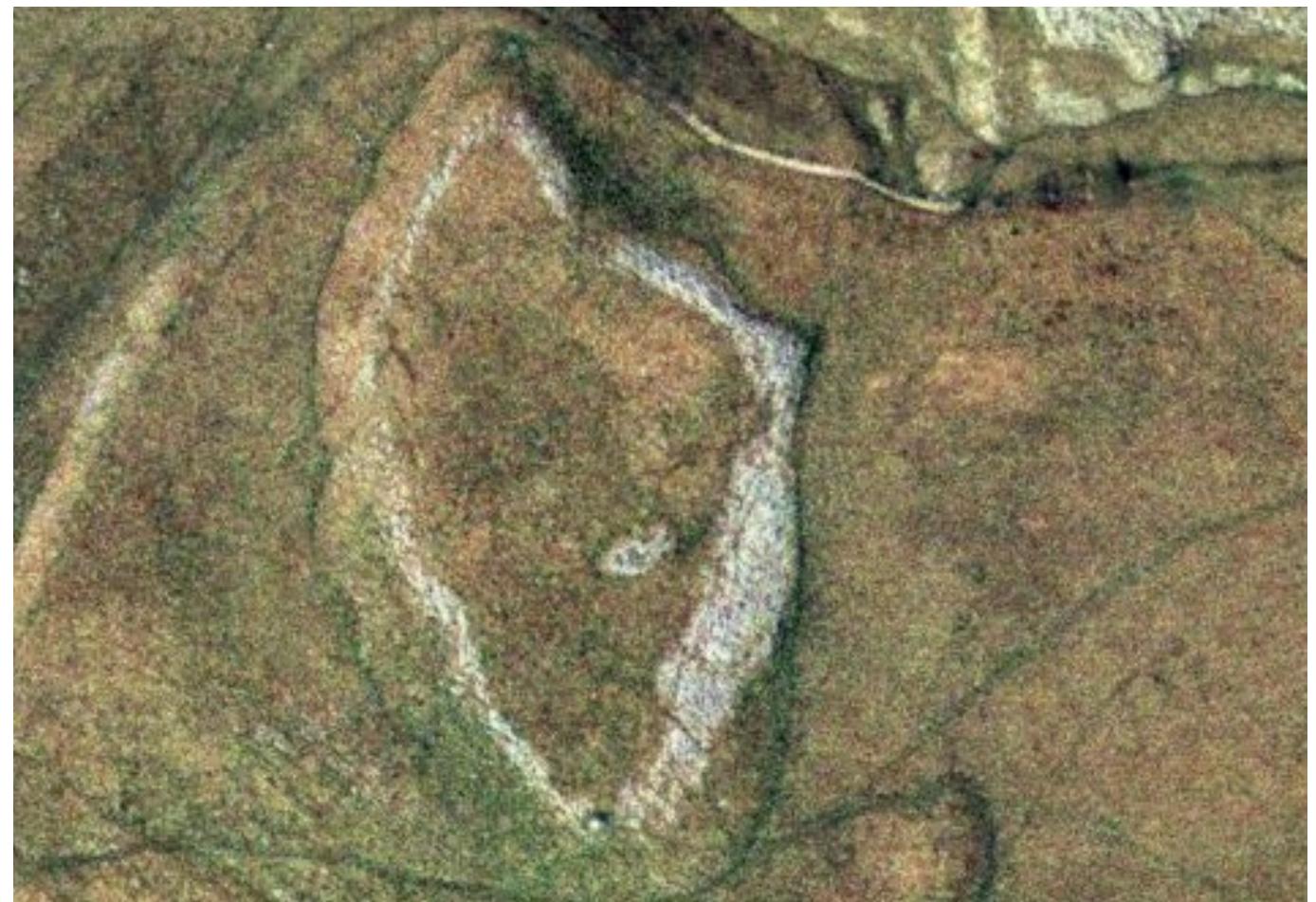 Dudderhouse hill long cairn on its raised limestone plateau