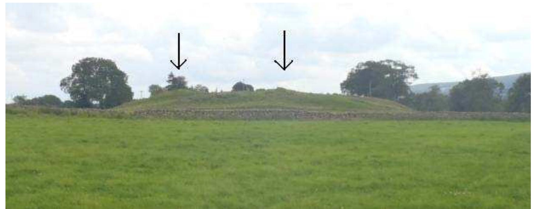 Dudderhouse hill long cairn on its raised limestone plateau