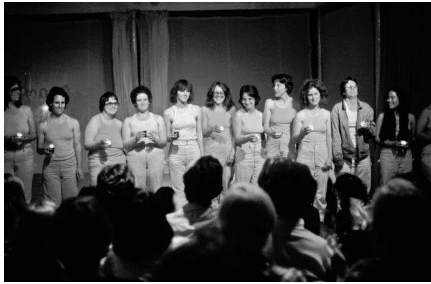 The cast of an oral herstory of lesbianism directed by terry