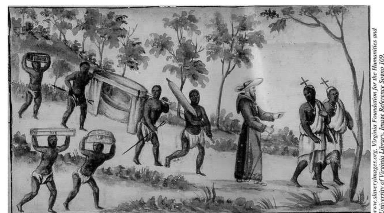 Capuchin priest and entourage, 1740s, in sogno, kingdom of