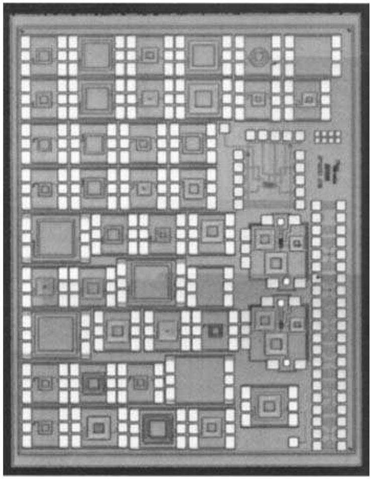 Die micrograph of test spiral inductors with lnas on stan-