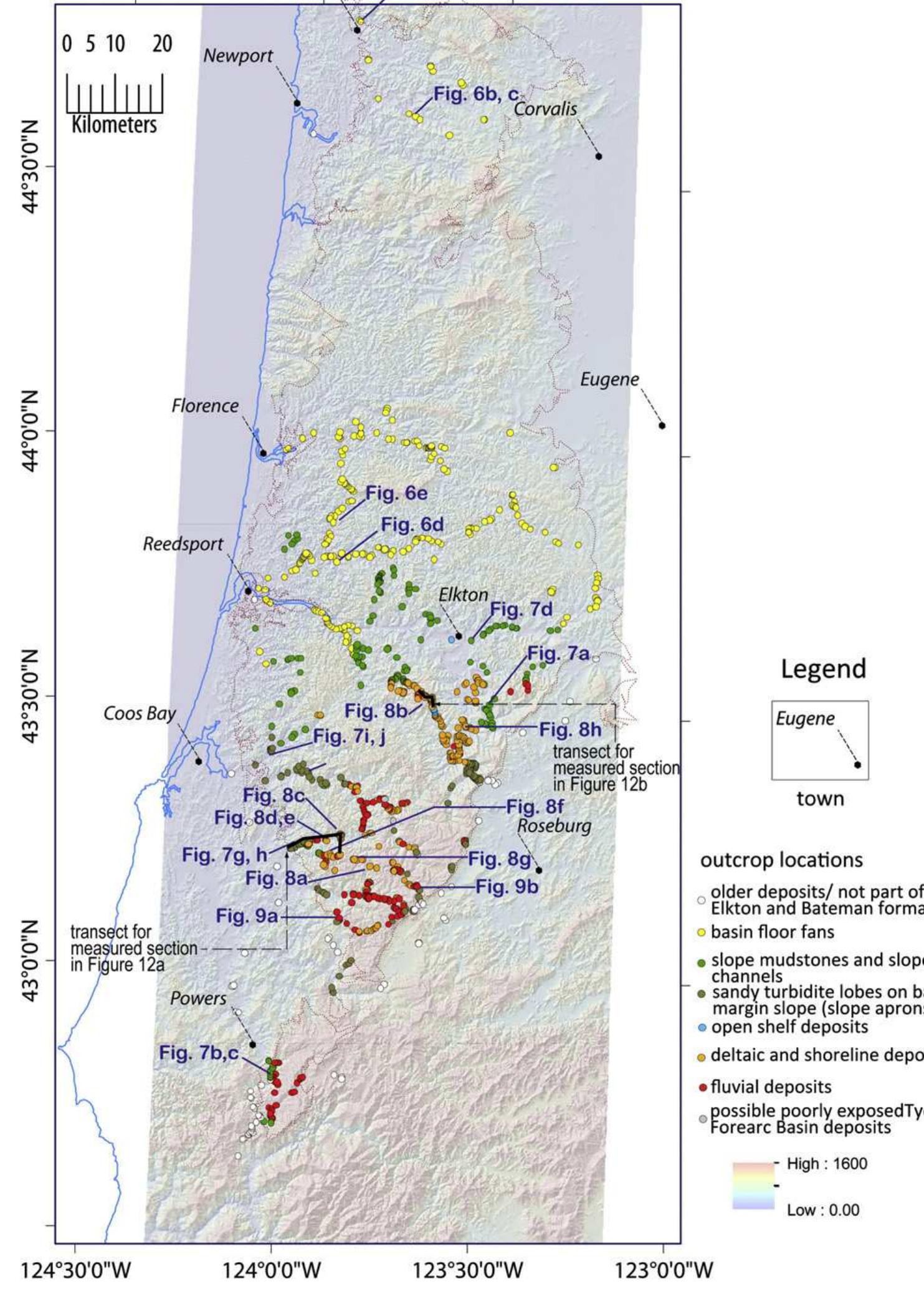 Location map for the outcrop photographs shown in figs. 6-9;