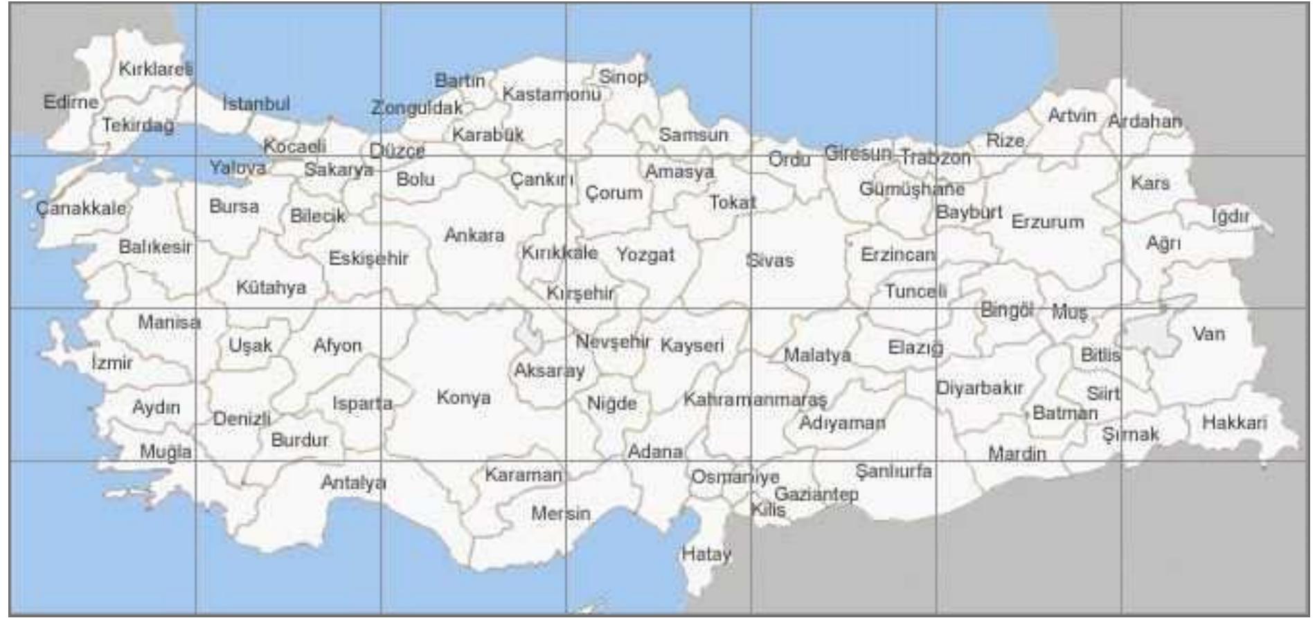 Map of turkey's provinces (source: