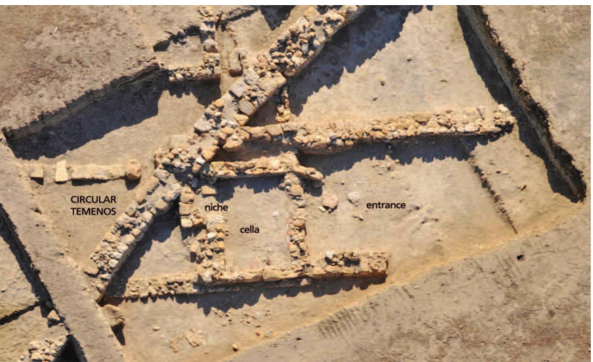 - aerial view of the shrine of astarte (shrine c6-c4) in the