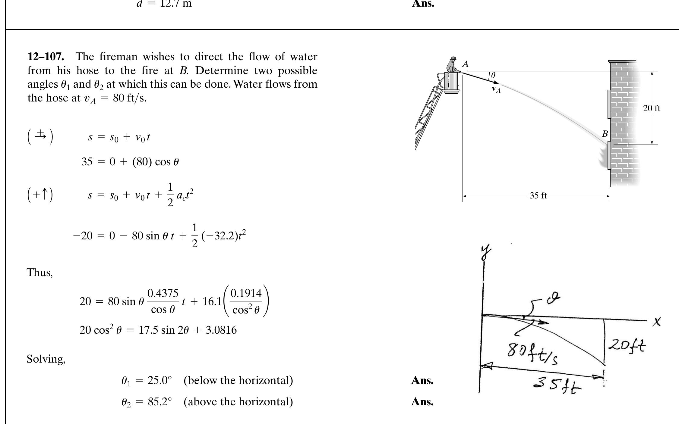 Horizontal motion: the horizontal component of velocity is