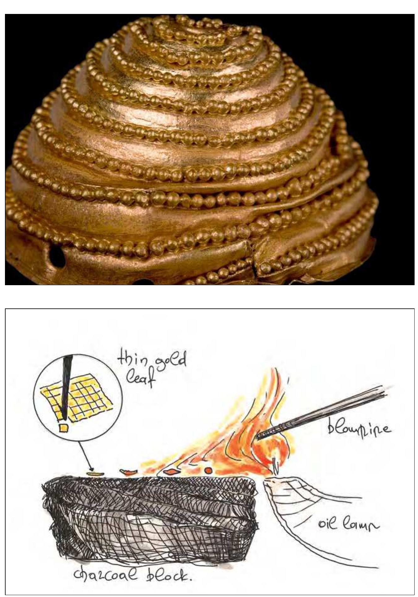 Period: metal forged on the core, granulation, filigree and