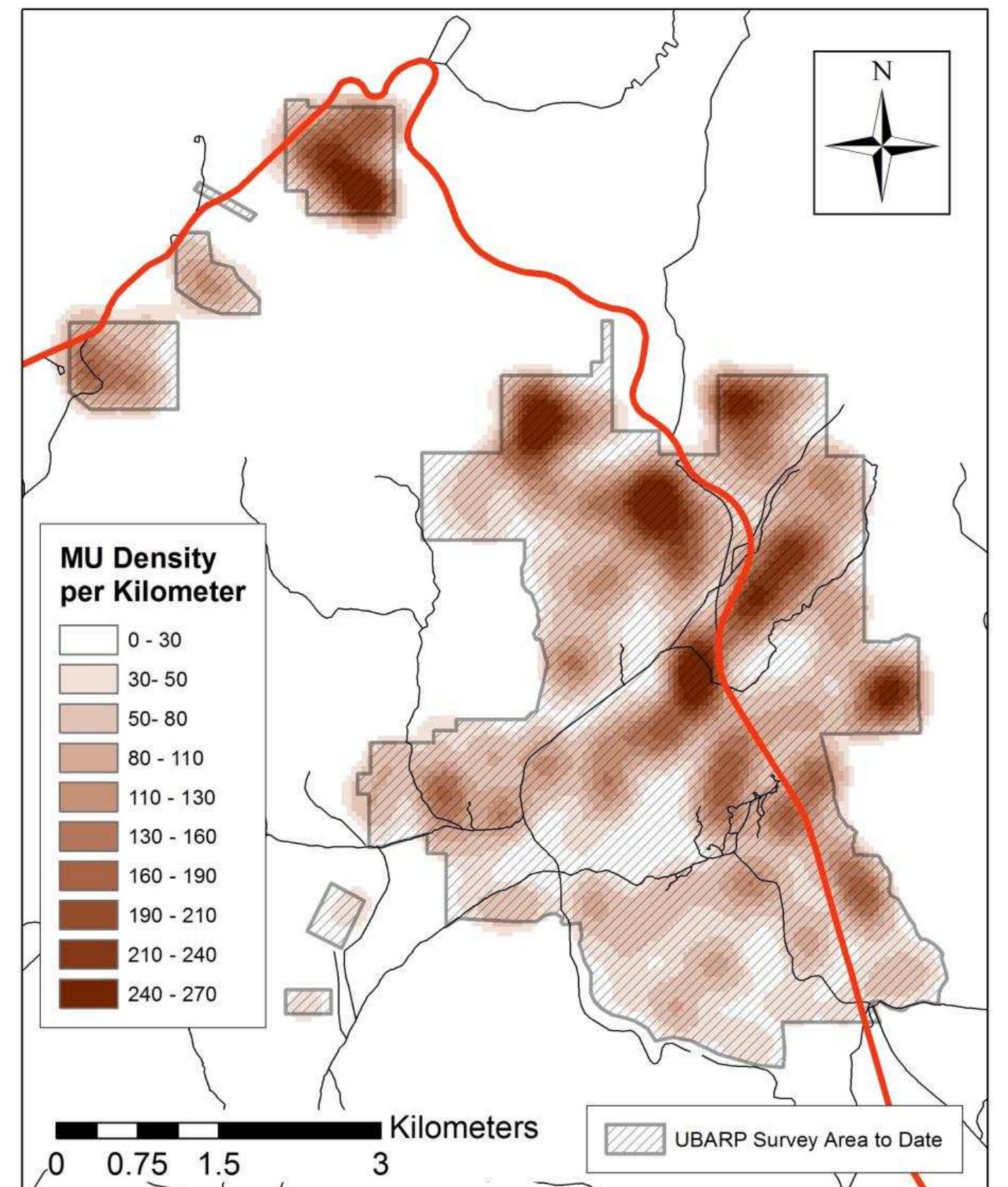 6. map of mu (mapping unit) density throughout the ubarp