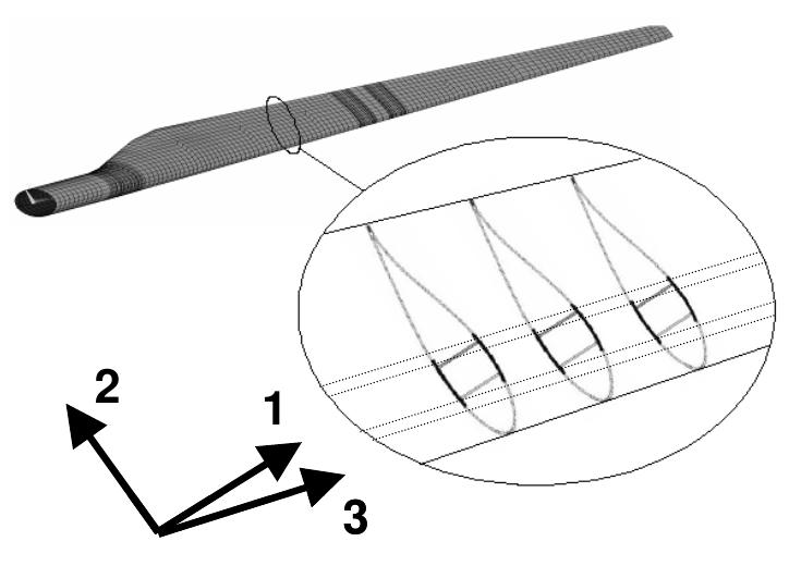 Rotor blade structure the stress state in the bond line of