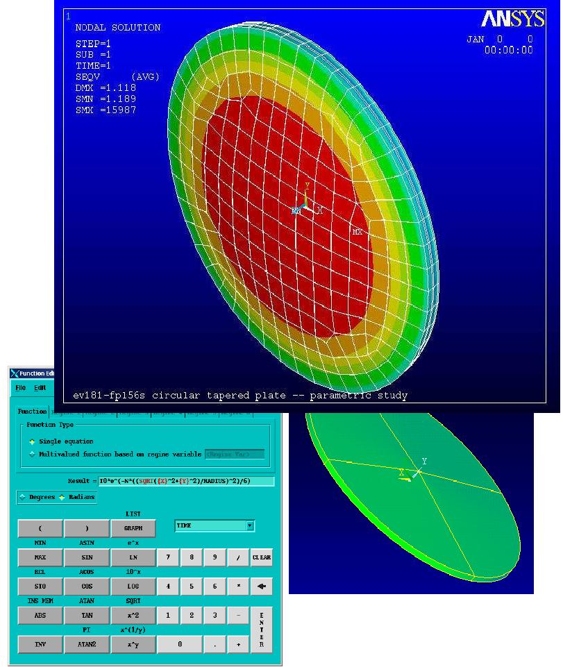 Circular tapered plate using function builder