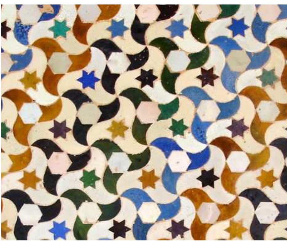 Tile pattern at the alhambra in granada, spain. [image