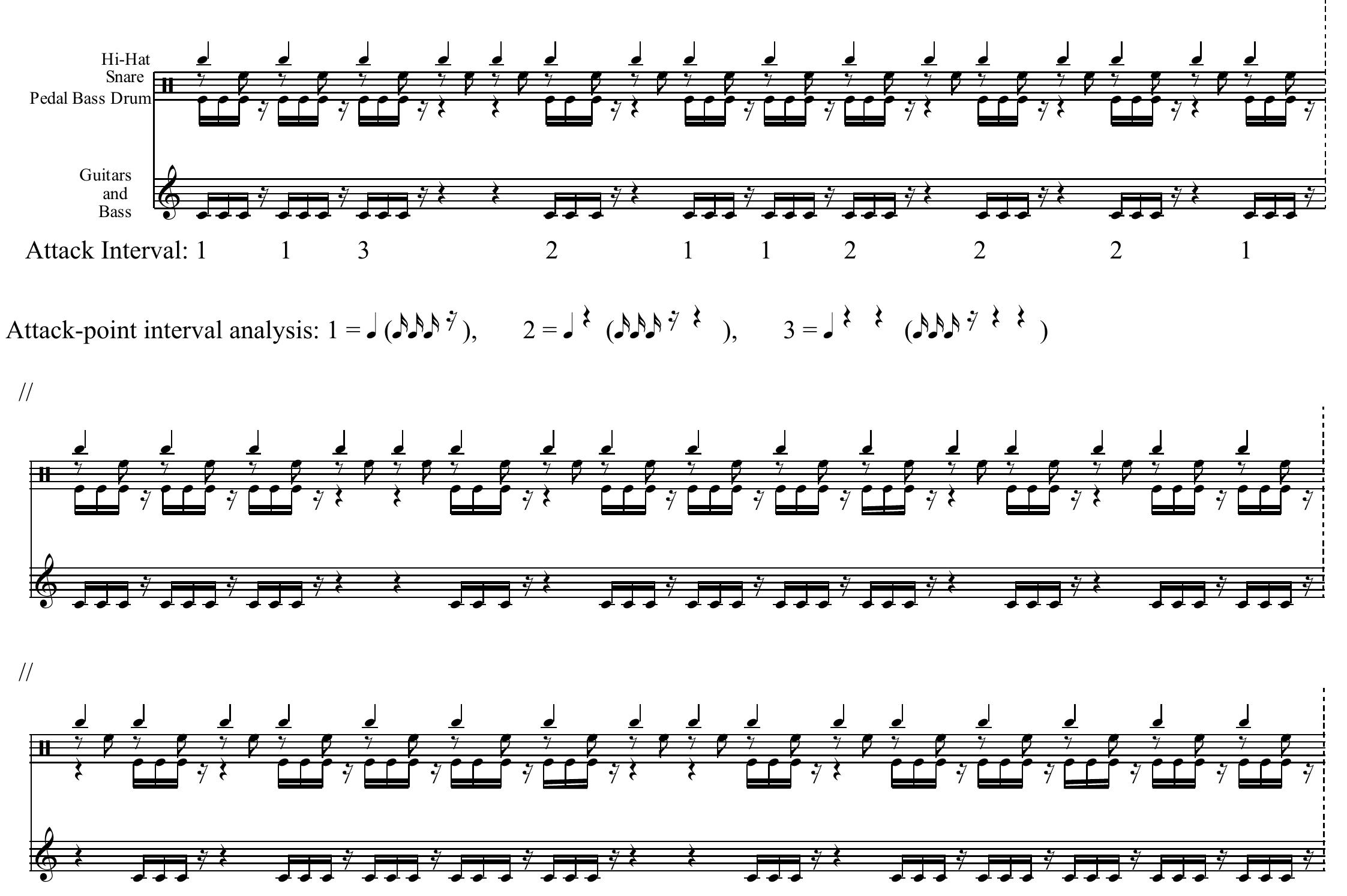 Example 15. j, (1:55-2:35), section a, transcription and