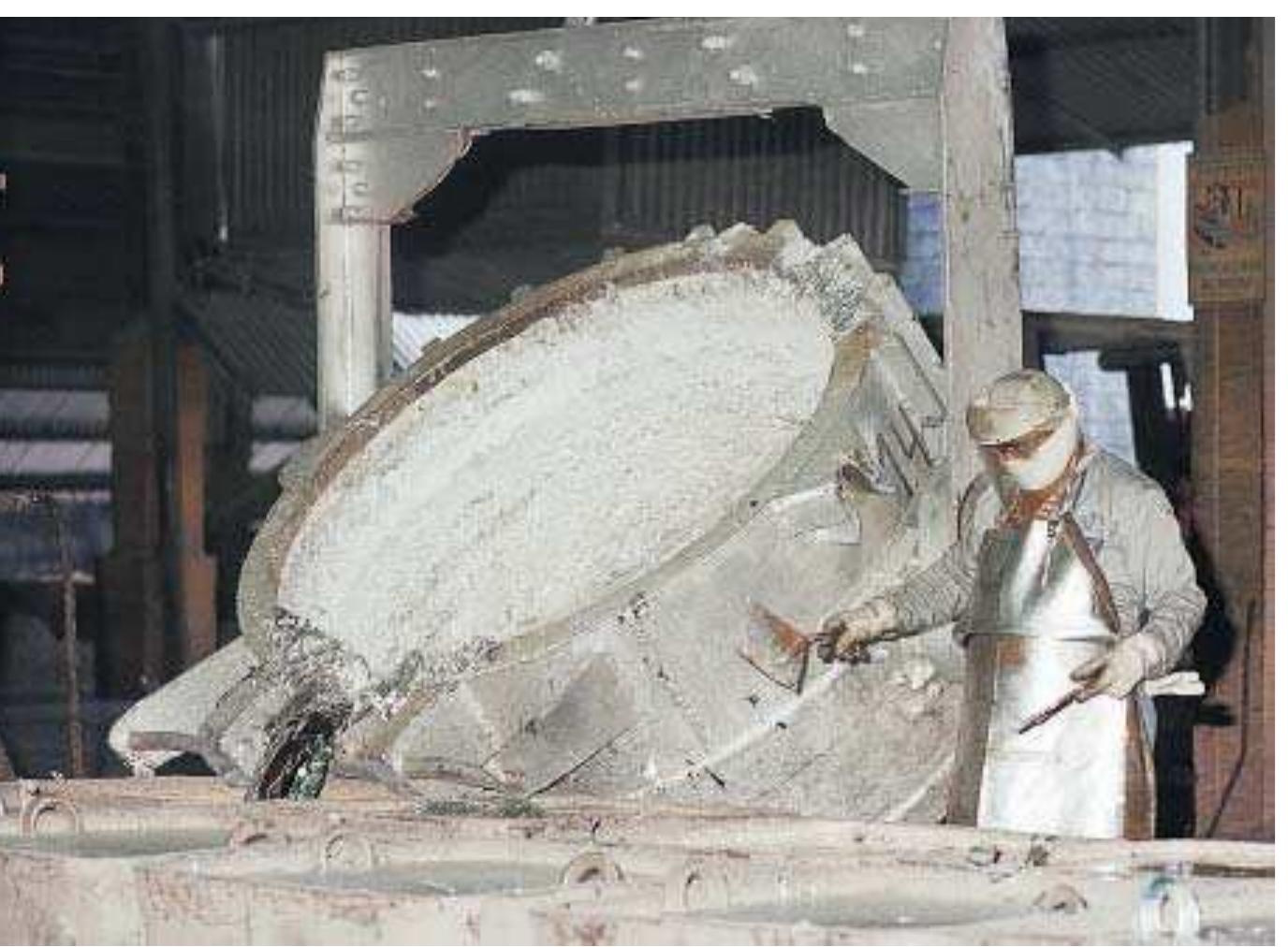 Smelting — in the process called smelting, crushed ore is