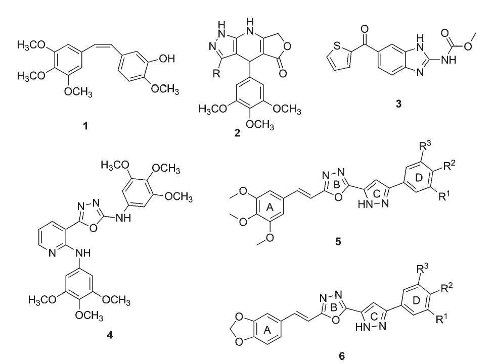 Chemical structures of microtubule targeting agents: ca-4