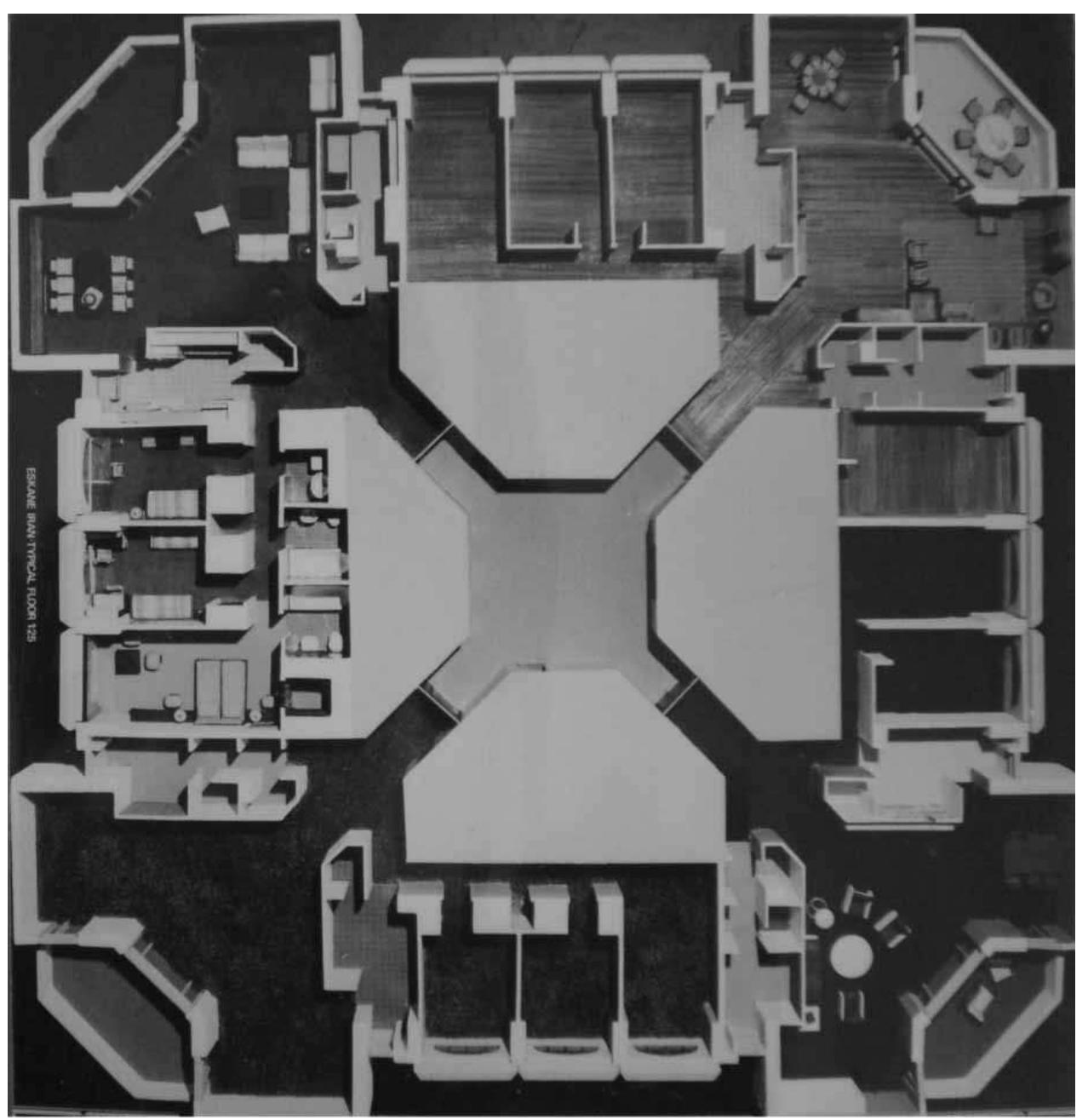 Model of standard floor plan in eskan towers. source: moshe