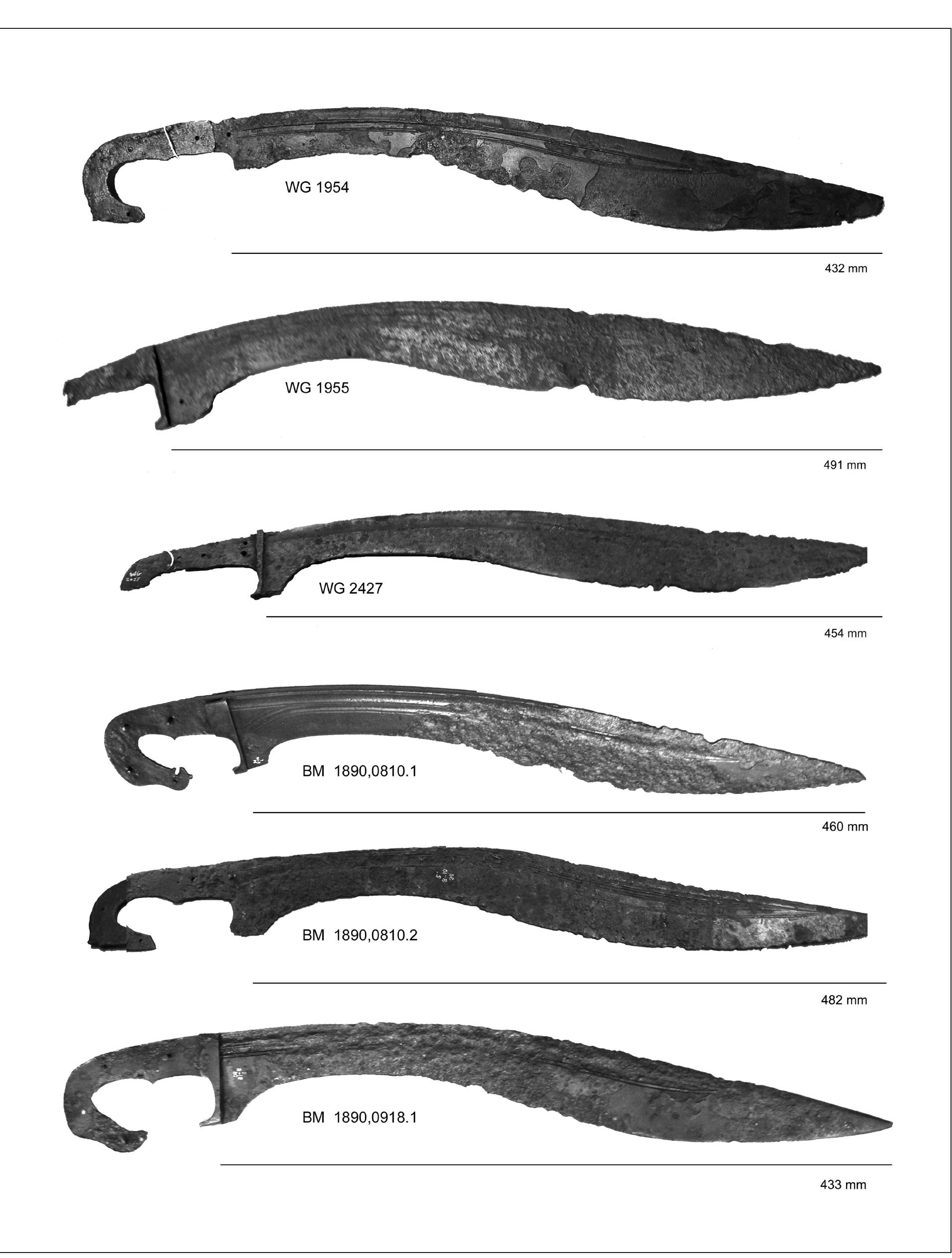 The form of the six british museum falcata is consistent