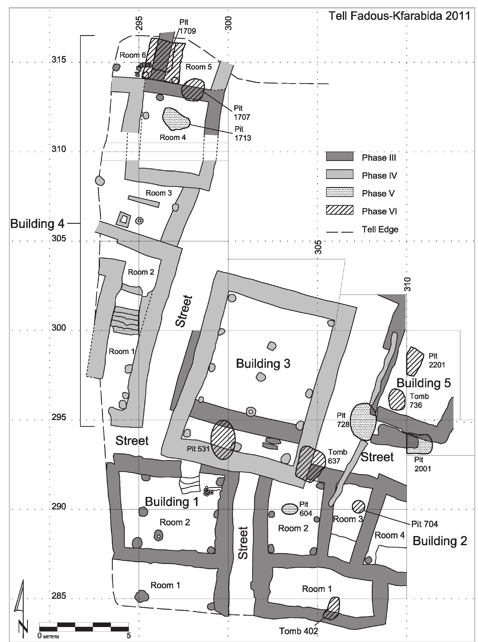- plan of the architectural remains uncovered in area ii