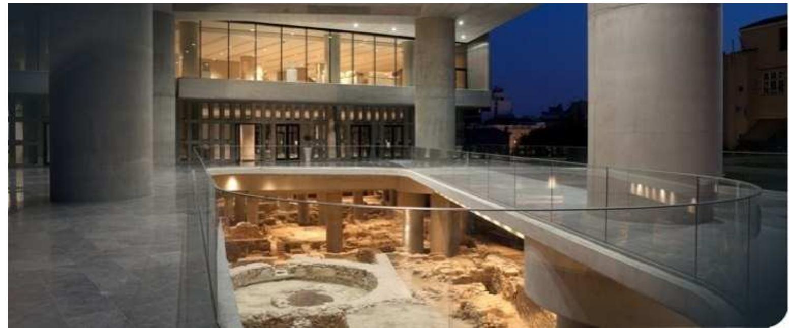 - the archeological ruins below the museum here, space is