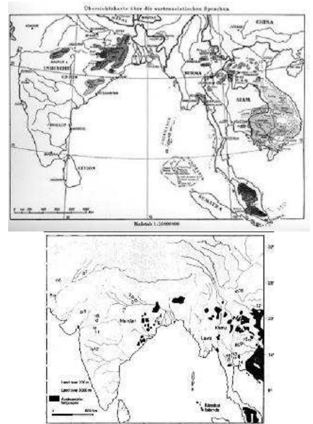 Pinnow’s map of austro-a siaticlanguage speakers correlates