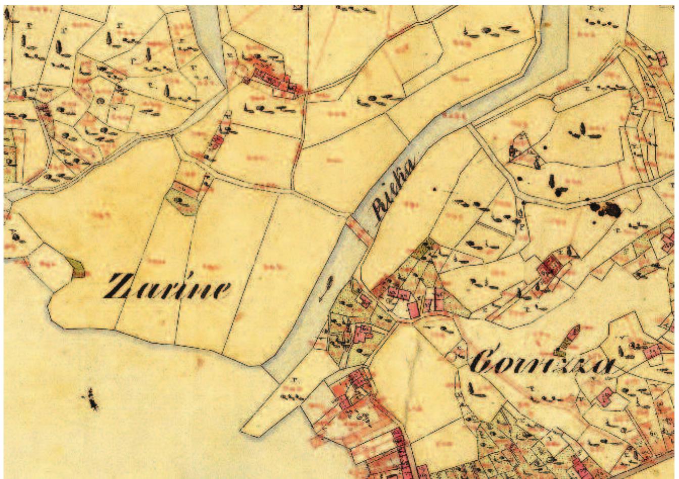 Cadastral map of risan from the franciscan cadaster, closeup