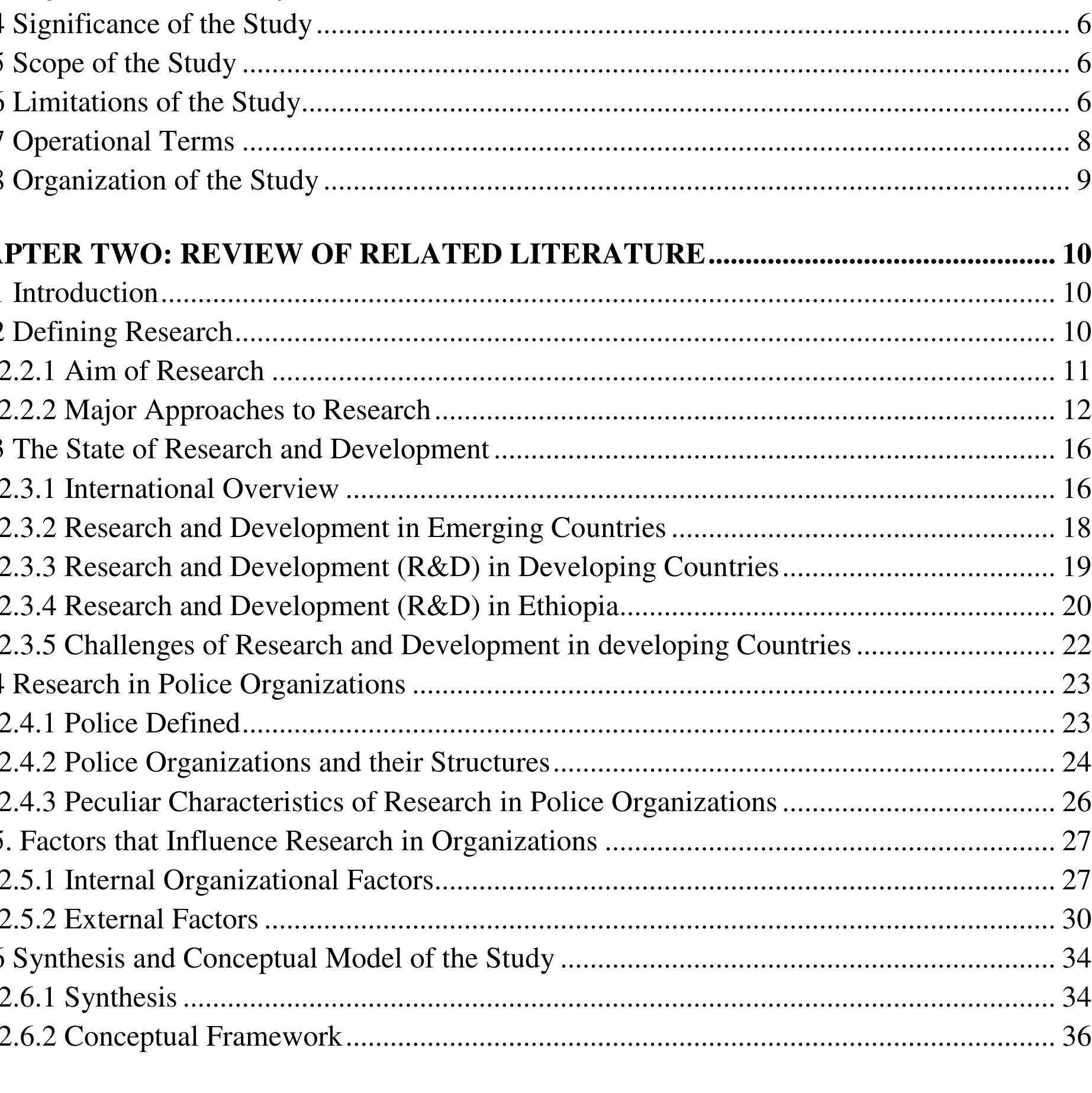 Table 1 - Research Practices at the Ethiopian Federal Police