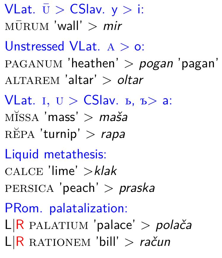 Figure 12 - Proto-Romance Phonology