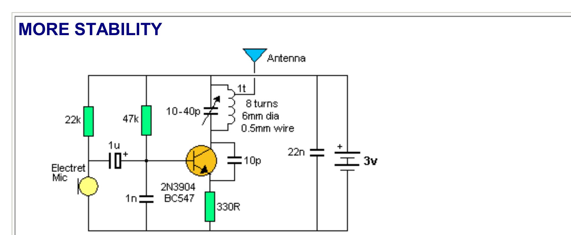 If you want more stability, the antenna can be tapped off