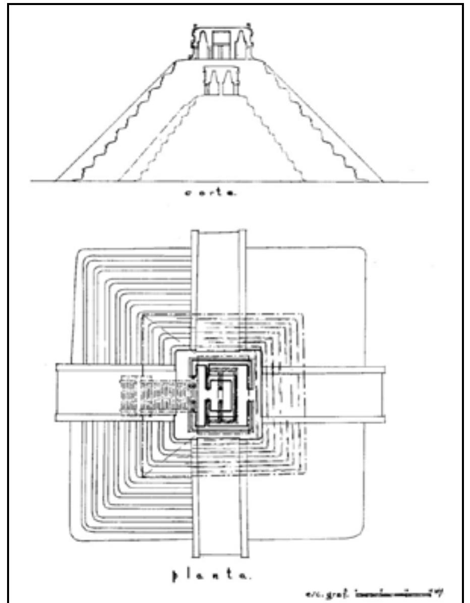 Castillo, plan and elevation, marquina 1964:pi. 261 the