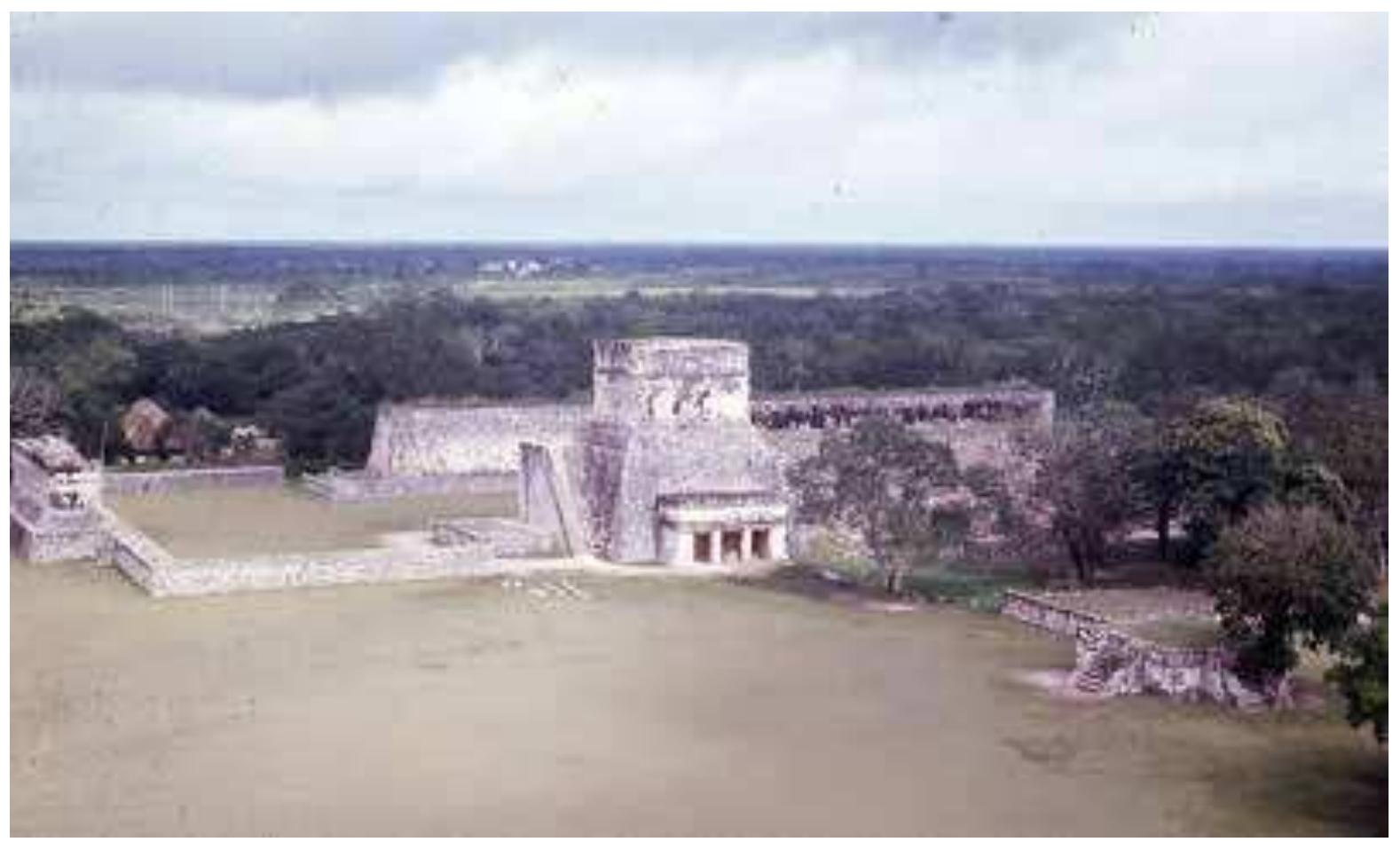 ‘he great ball court, located on the northwest area of the