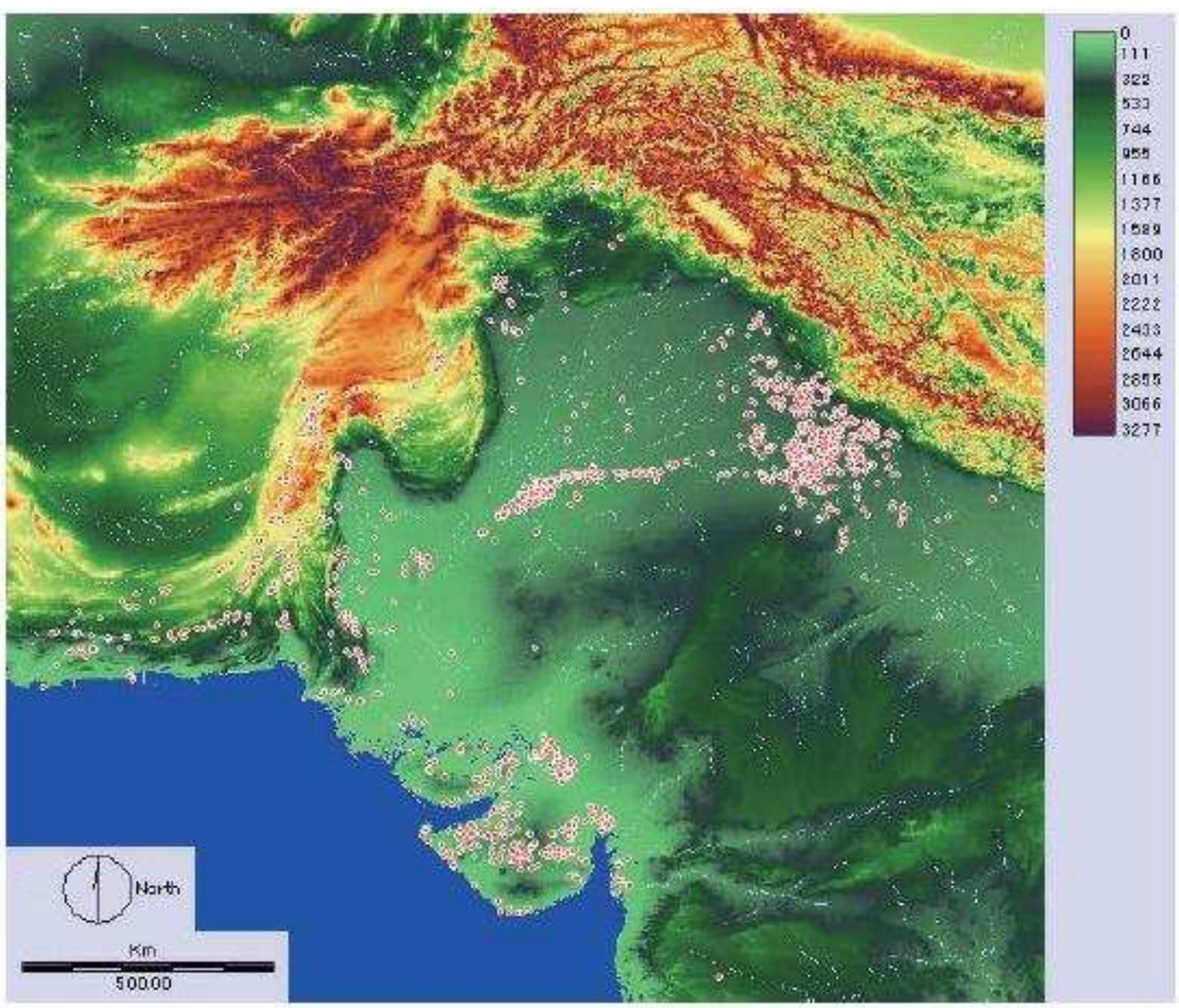Map of indus civilization sites (map by hirofumi teramura,