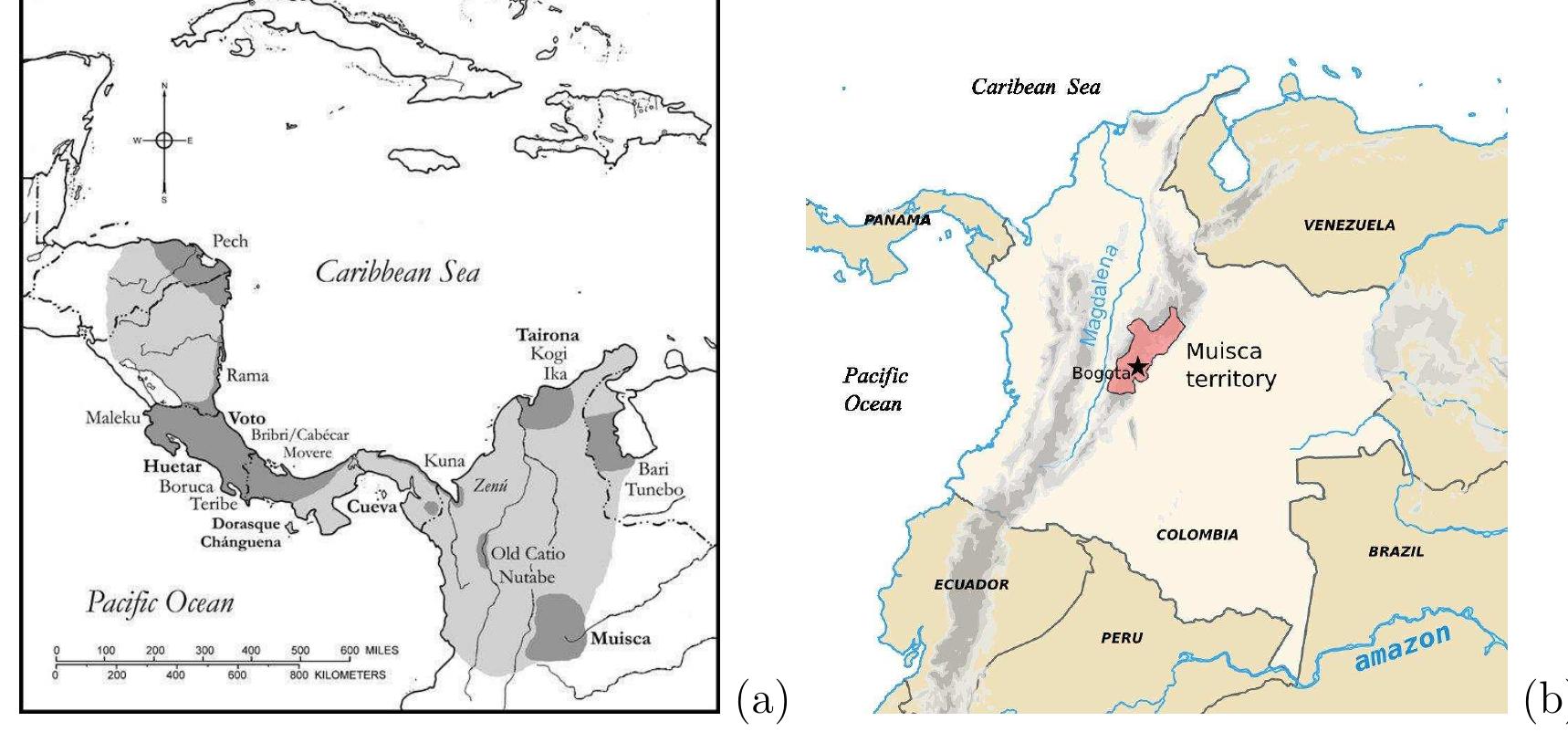1: (a) map of the chibcha world. figure from hoopes (2005).