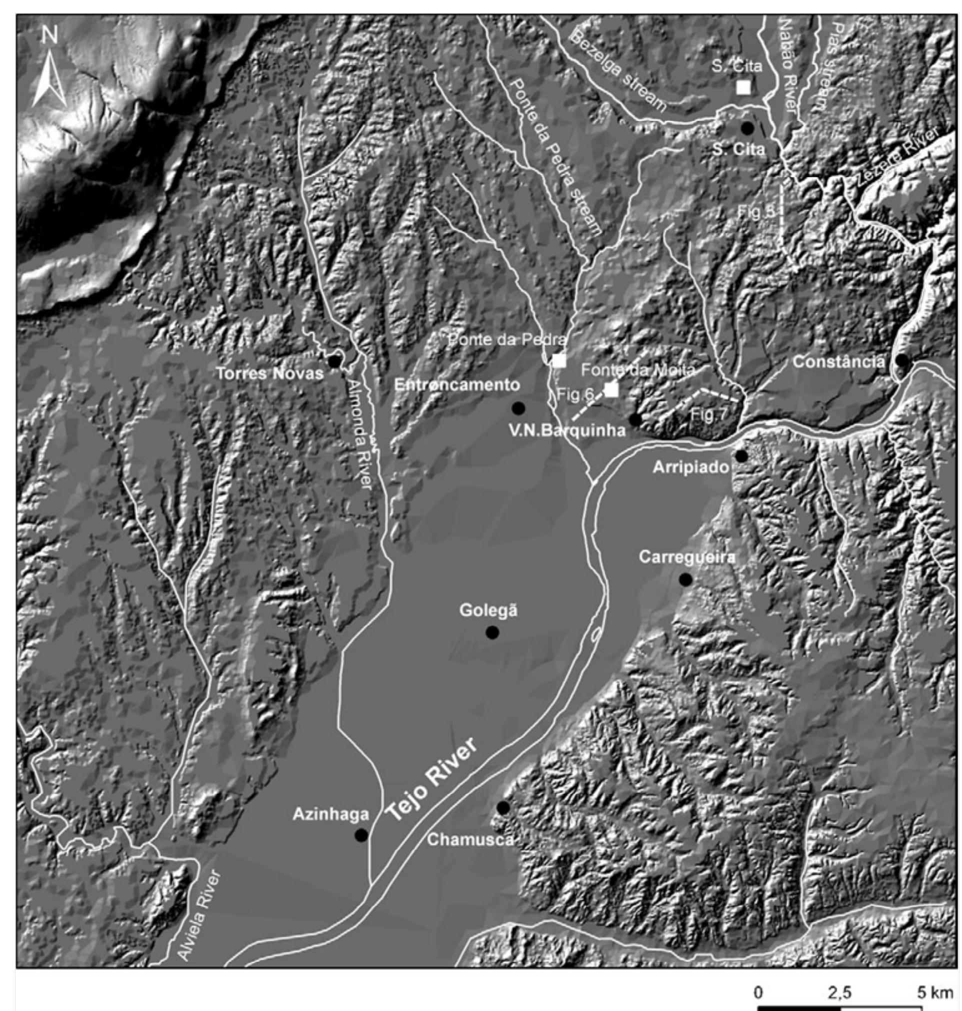 | digital terrain model (dtm) of the north of the lower tejo