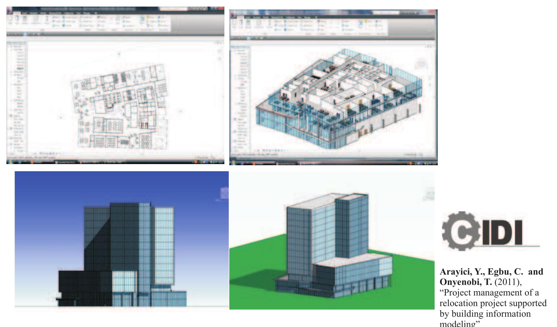 3d and plan views from the bim model development divided