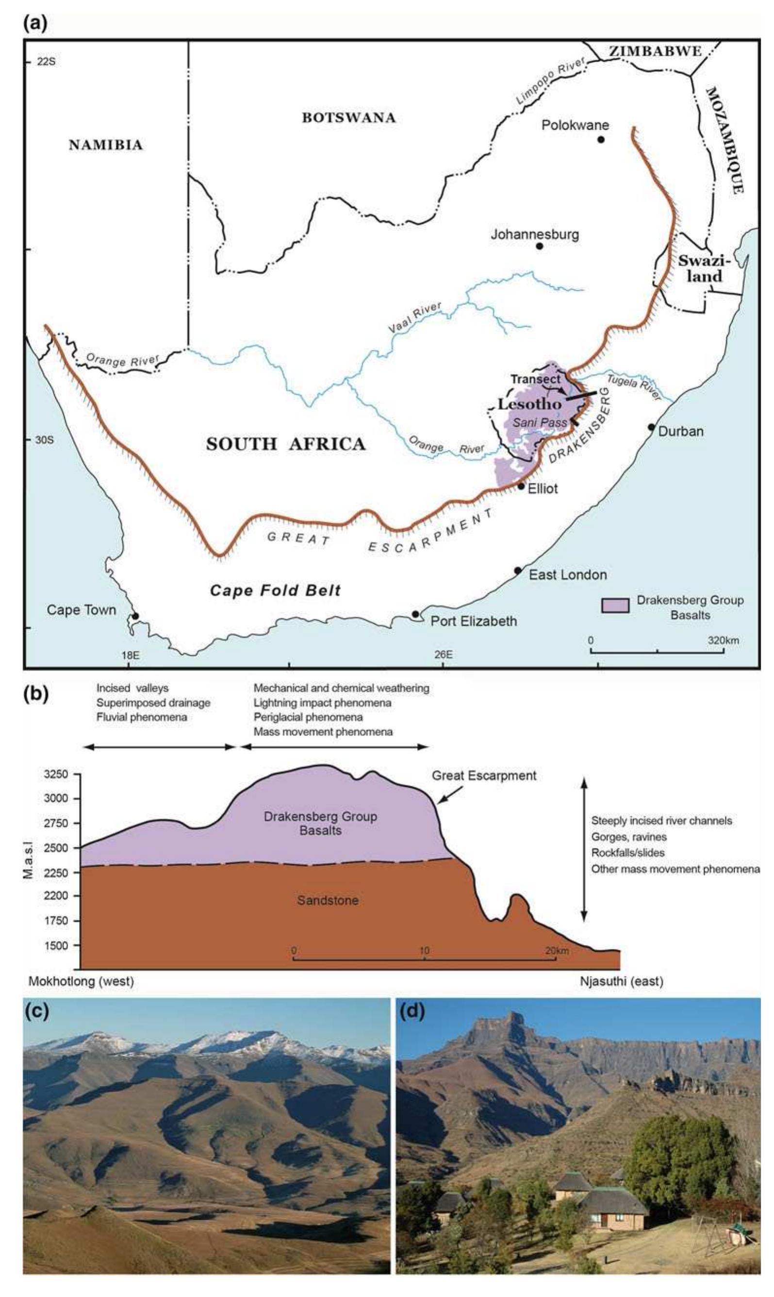 The Drakensberg escarpment: mountain processes at the edge