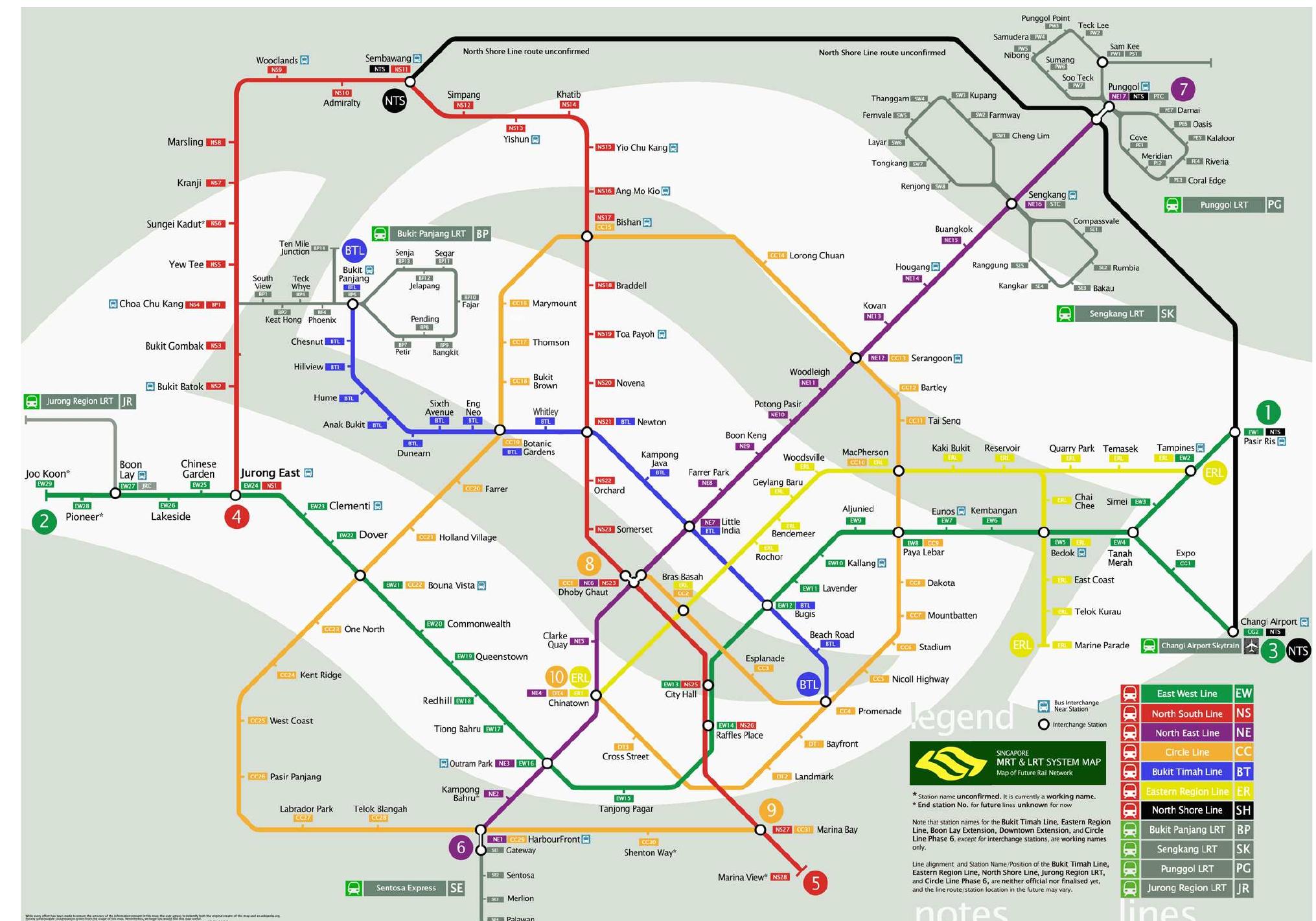 Planned mrt & lrt expansion (to be completed by 2030)