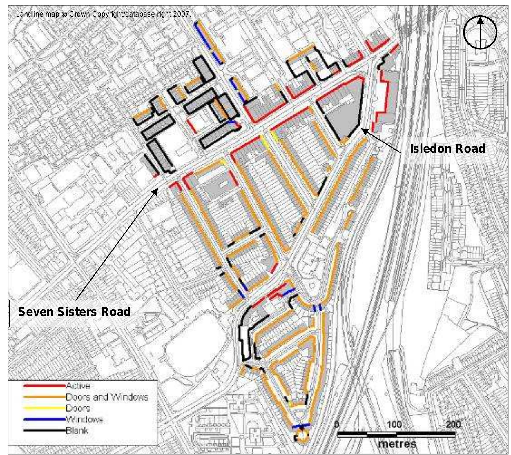 Frontage map of area 005a.