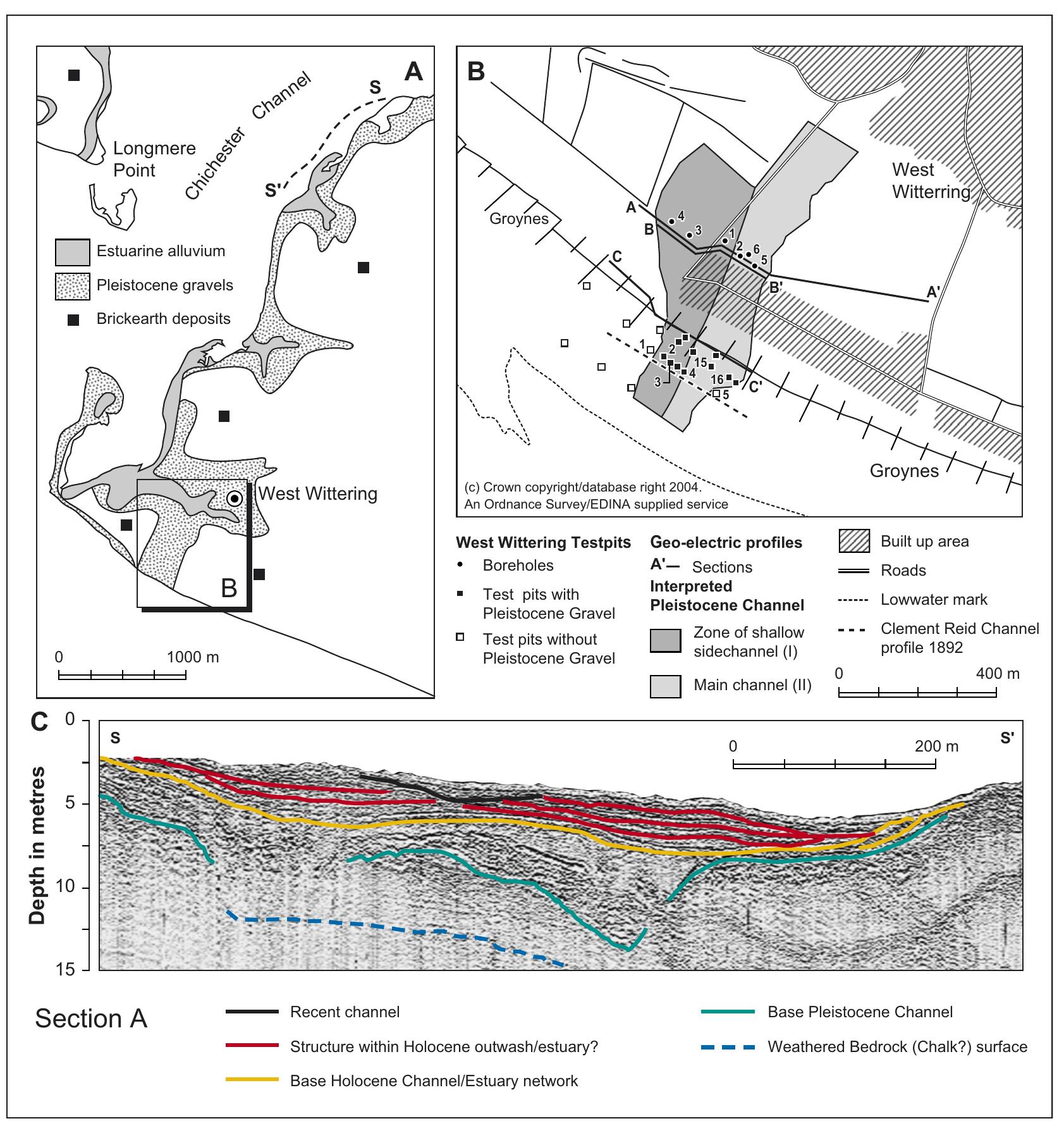 (a) superficial geology (modified from bgs mapping) for the
