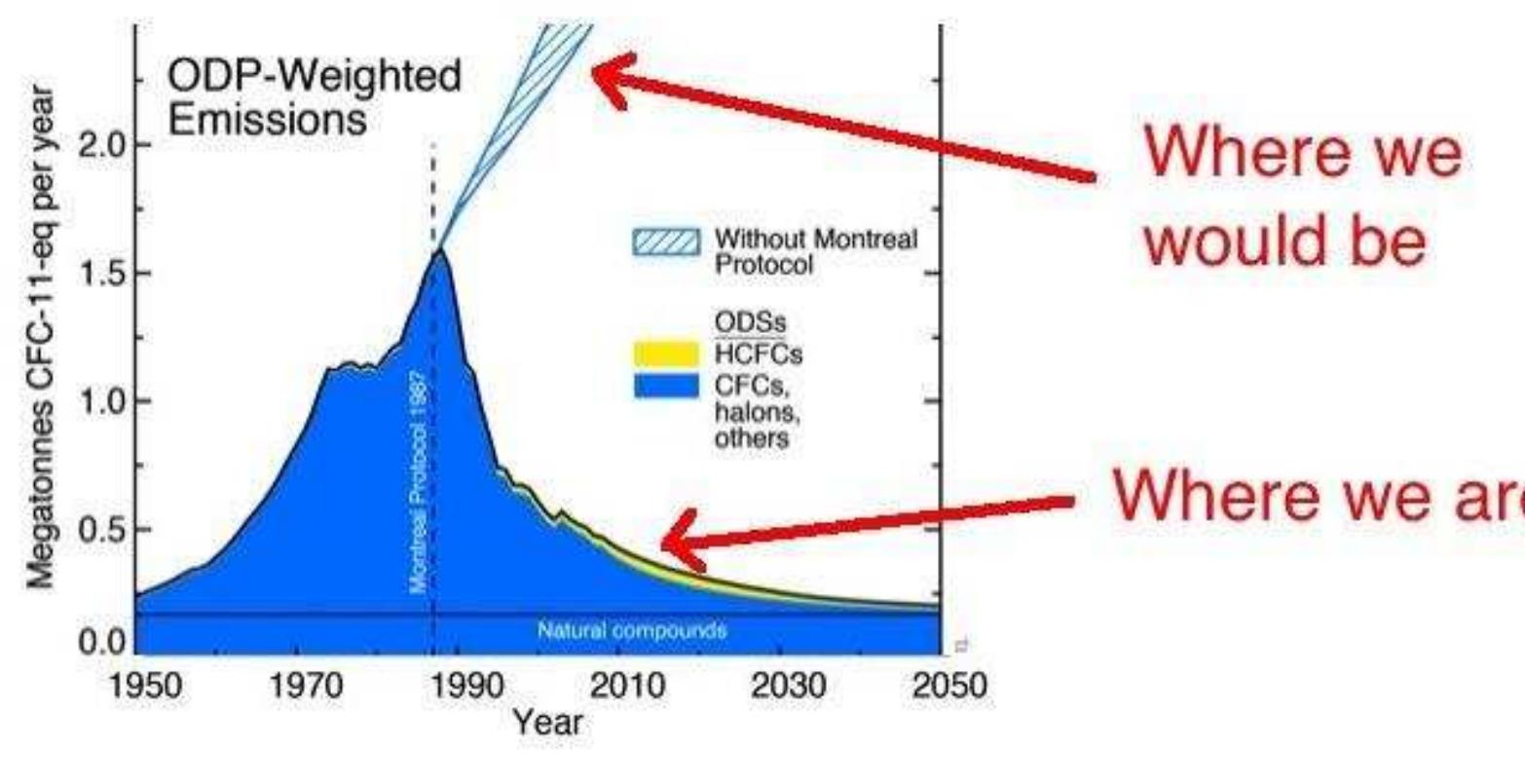 Graph 1 level of ozone depleting sources (adapted from noaa