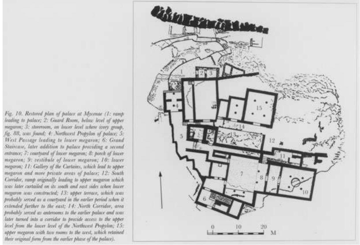 2. mycenae. plan of the citadel. drawing by t. l. shear, jr.