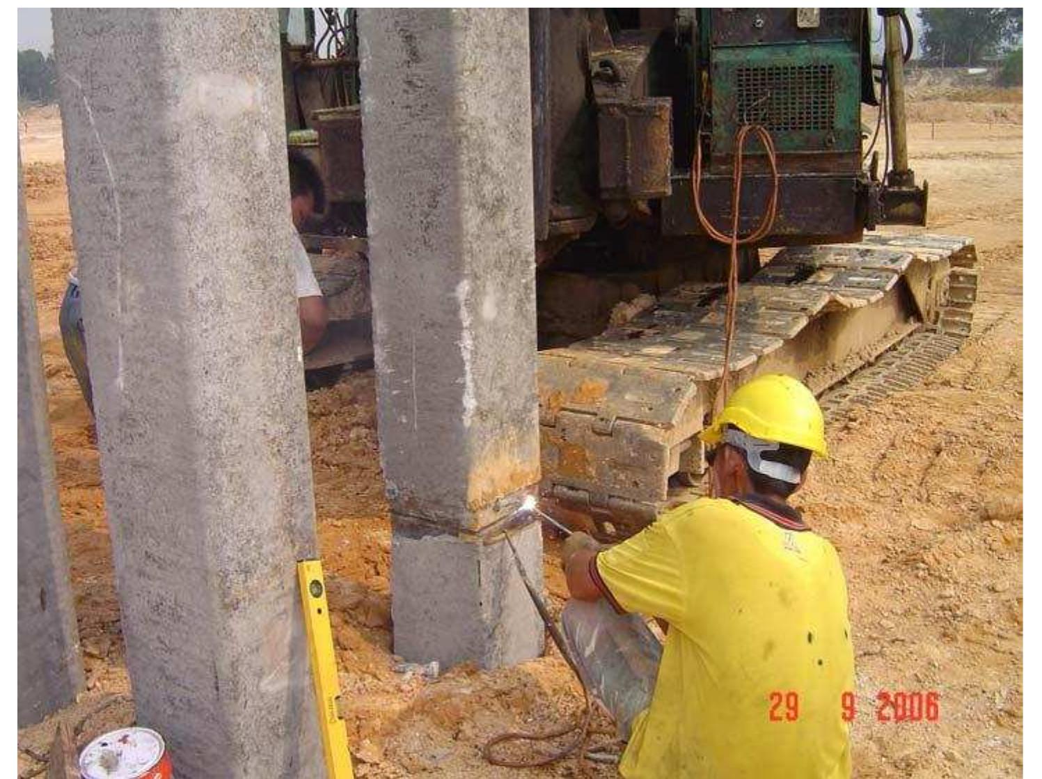 Jointing of rc piles by welding